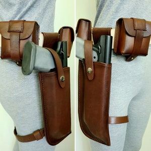 Leather Holster and Pouches for Westar 35 - Cosplay Mando Costume - Etsy
