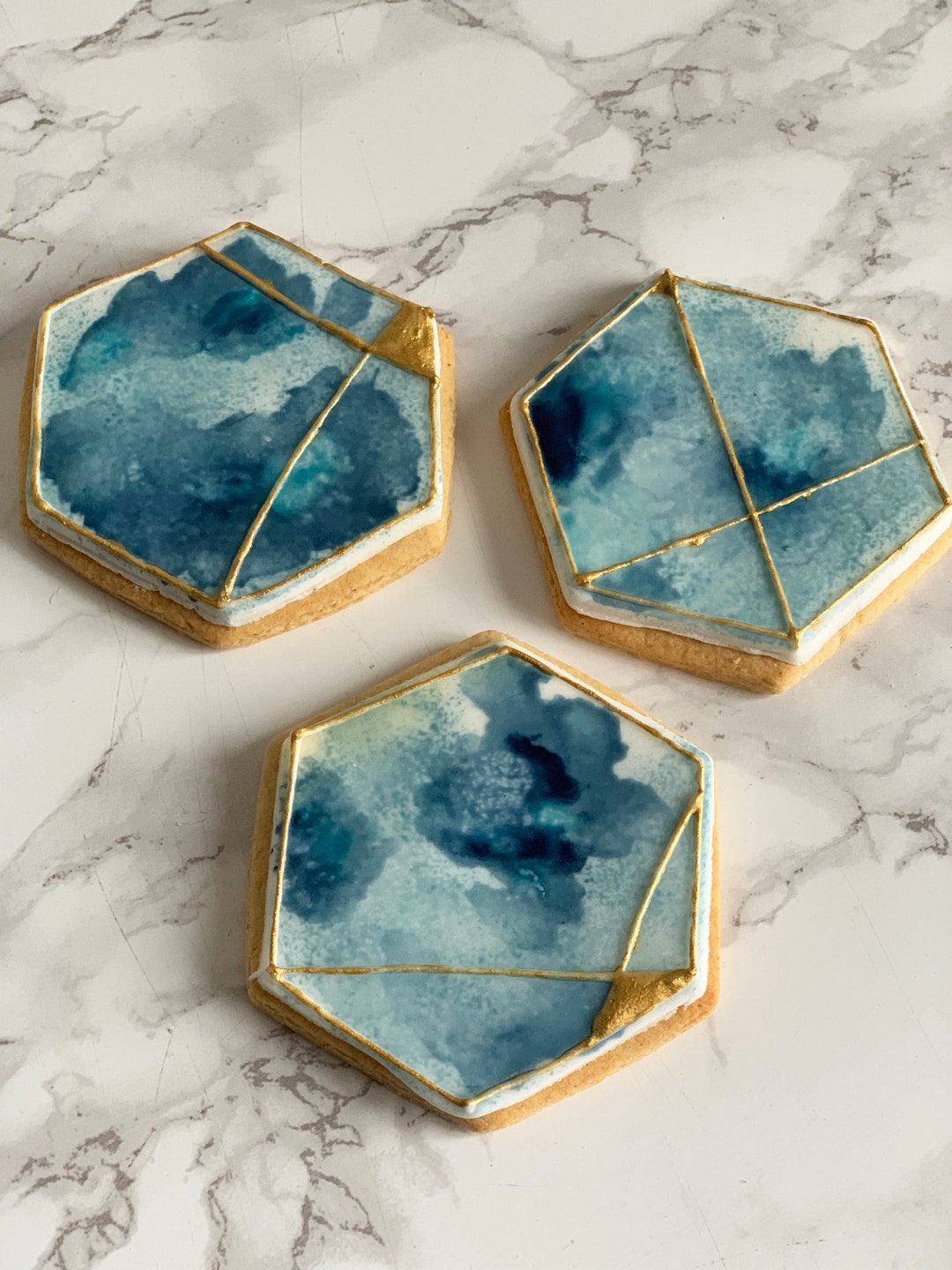 Watercolour Ink Biscuit / Cookie Favours Favor With Edible - Etsy