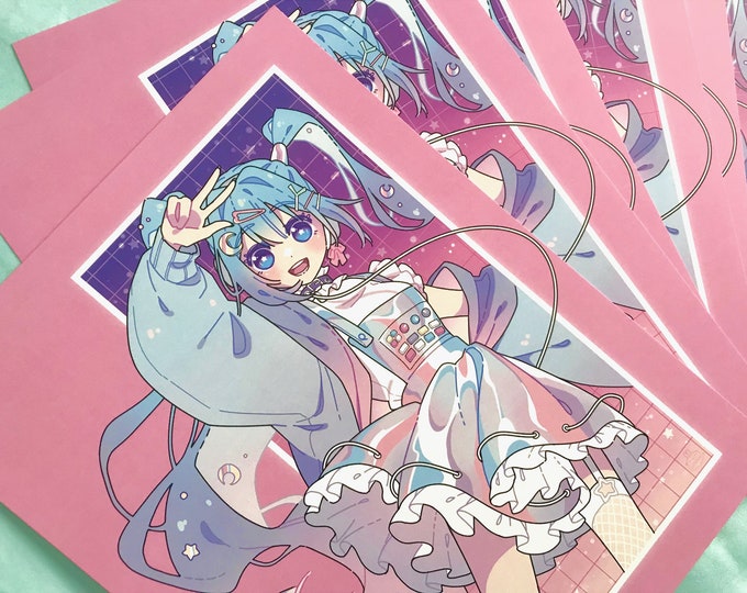 Digital Stars Hatsune Miku Print - Etsy