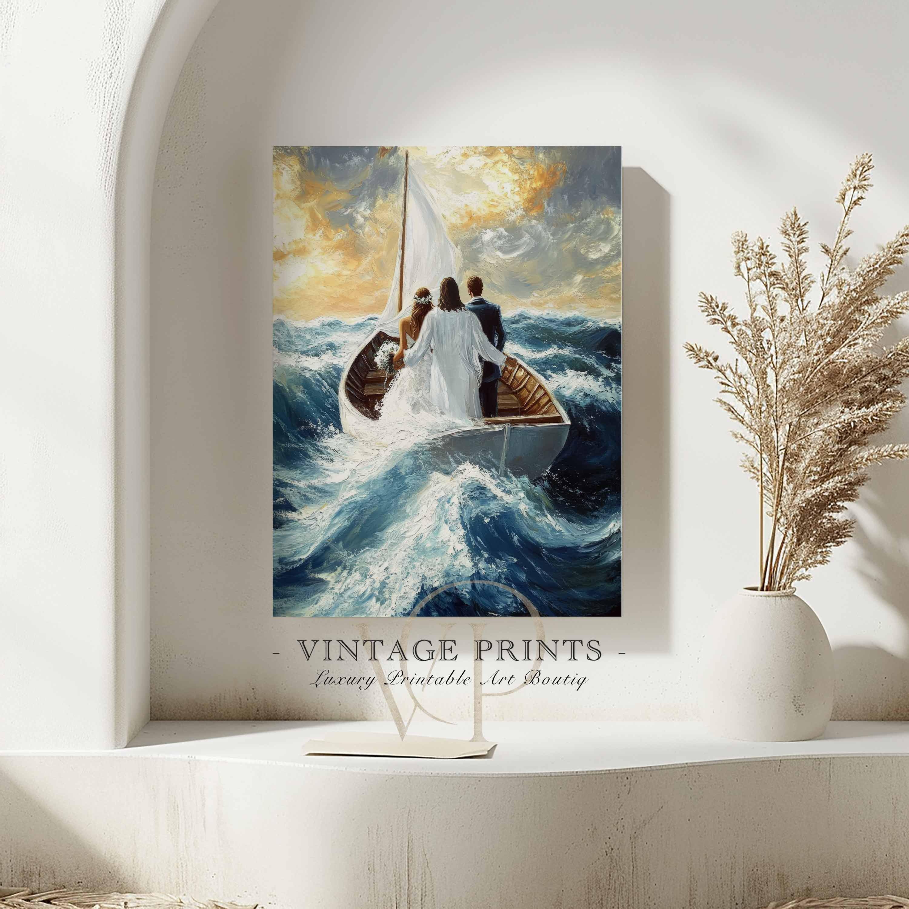 Christ at the Helm | Christian Marriage Wall Art | Jesus in the Storm ...