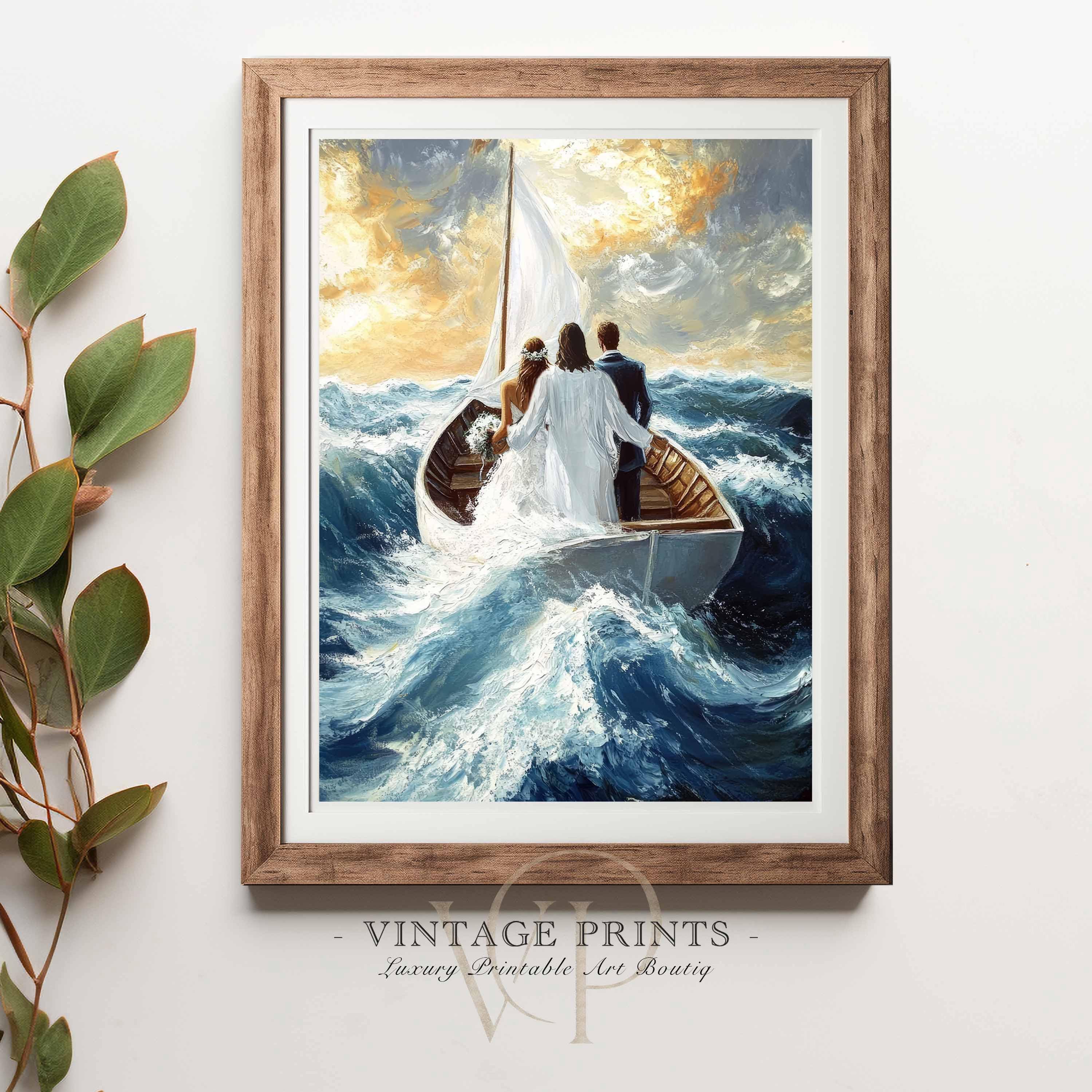 Christ at the Helm | Christian Marriage Wall Art | Jesus in the Storm ...