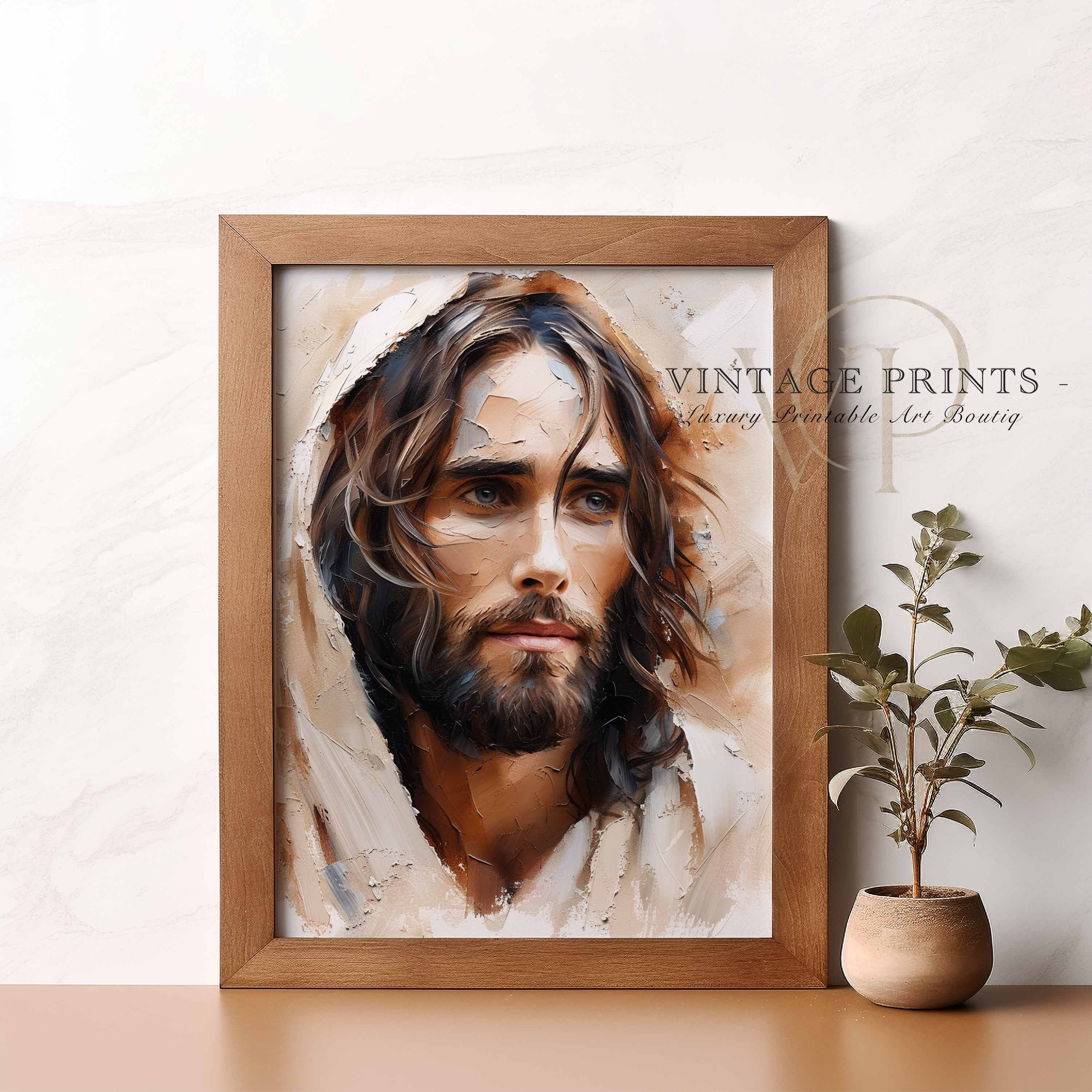 Gaze of Compassion | Jesus Christ Portrait | Serene Christian Art Print ...