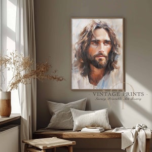 Profound Gaze Portrait of Christ Inspirational Christian Art Print ...
