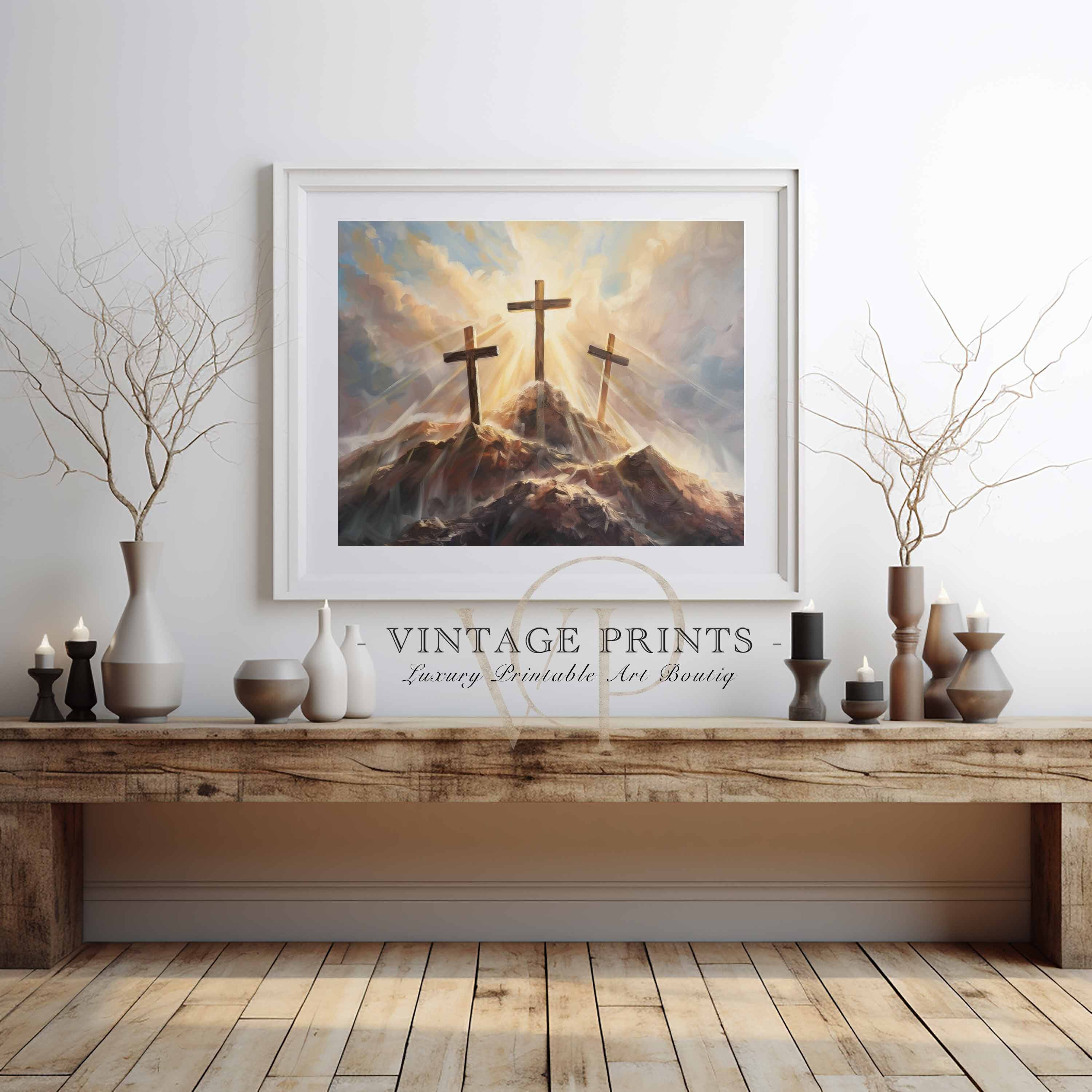 Calvary's Radiance Triumphant Cross Mount of Salvation Resurrection ...