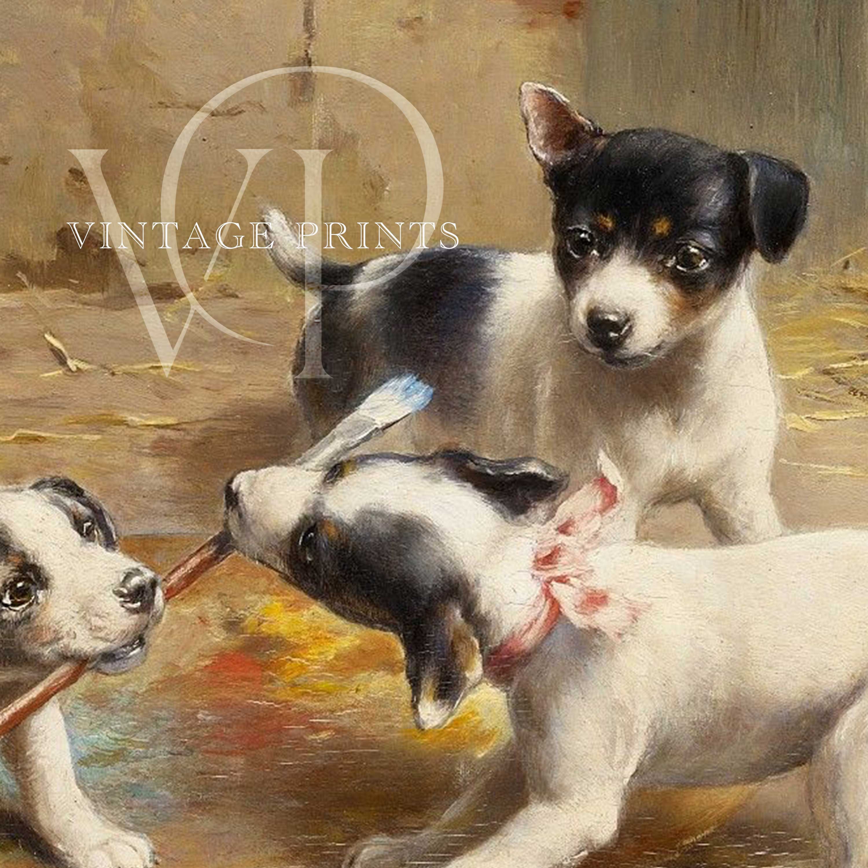 Pet Oil Painting | Puppy Dogs Portrait | Antique Dogs | Vintage Dogs ...