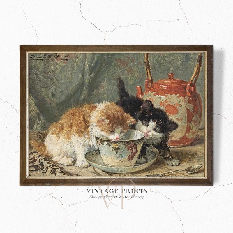 Vintage Cat Print - Etsy