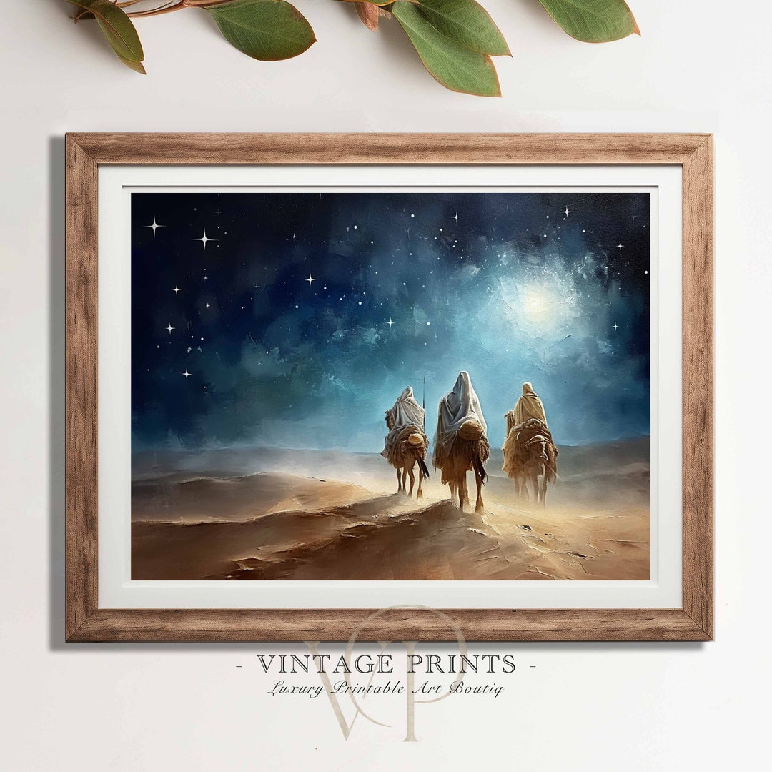 Guided by the Star | the Three Wise Men's Journey | Biblical Magi Art ...
