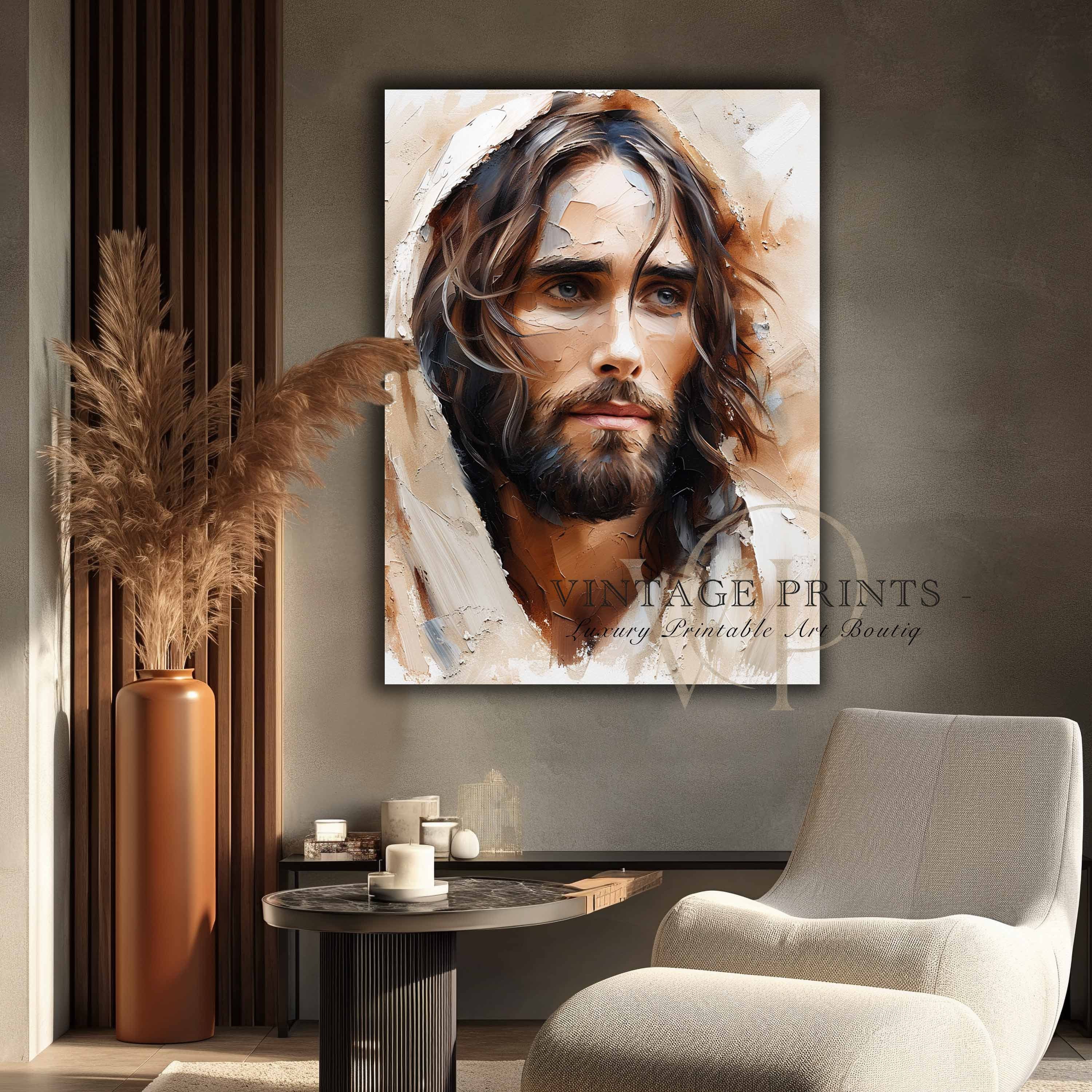 Gaze of Compassion | Jesus Christ Portrait | Serene Christian Art Print ...