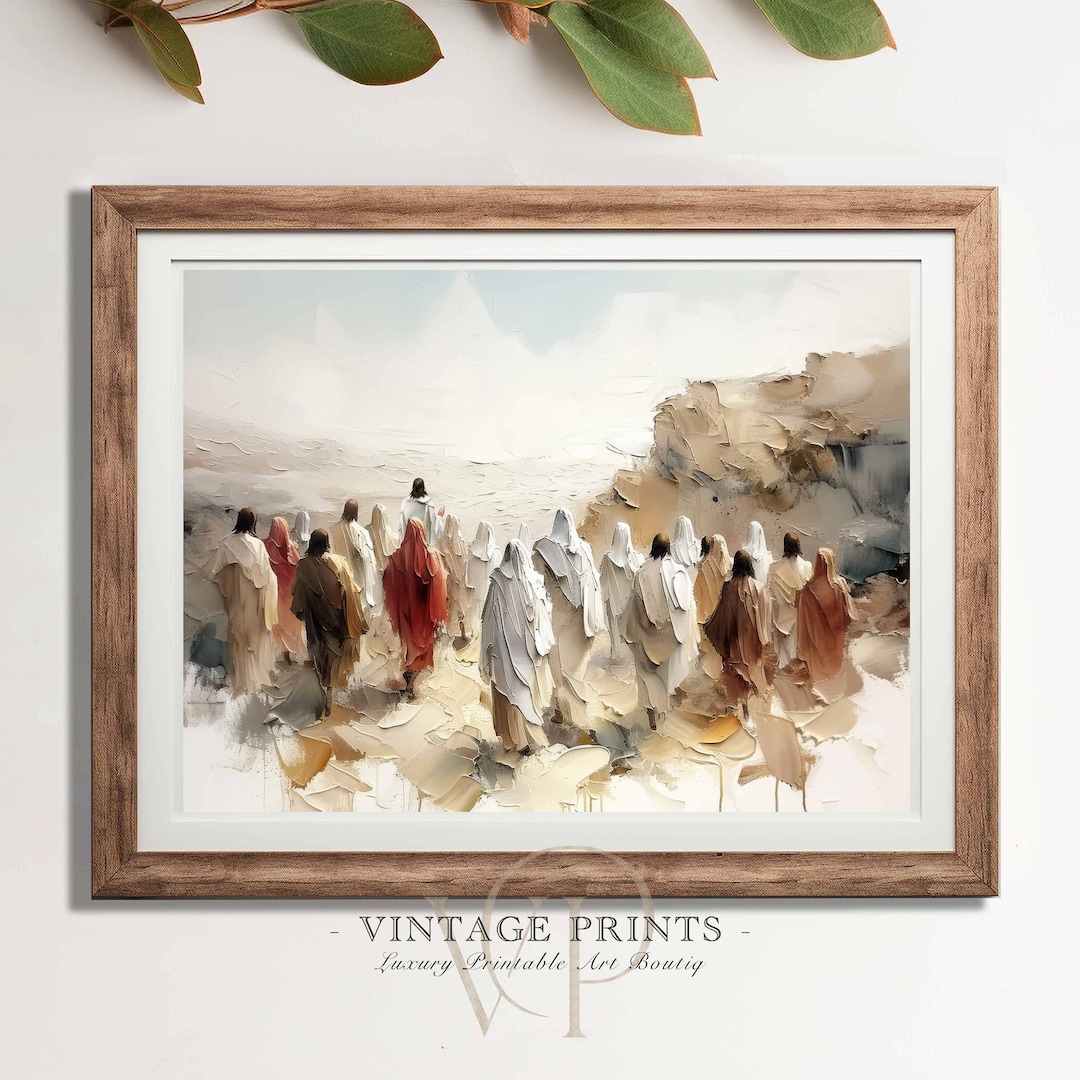 Guided by His Light | Digital Print | Jesus Leading Disciples ...