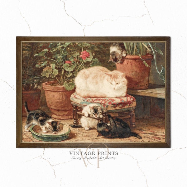 Vintage Cat Print - Etsy