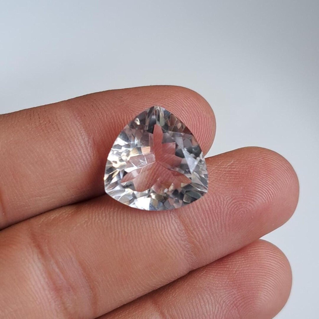 Crystal Quartz Trillion Normal Cut Gemstone Trillion Cut Gemstone ...