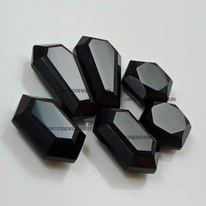 Natural Black Onyx Tablet Cut Both Side Tablet Cut Hexagon Coffin Cut ...