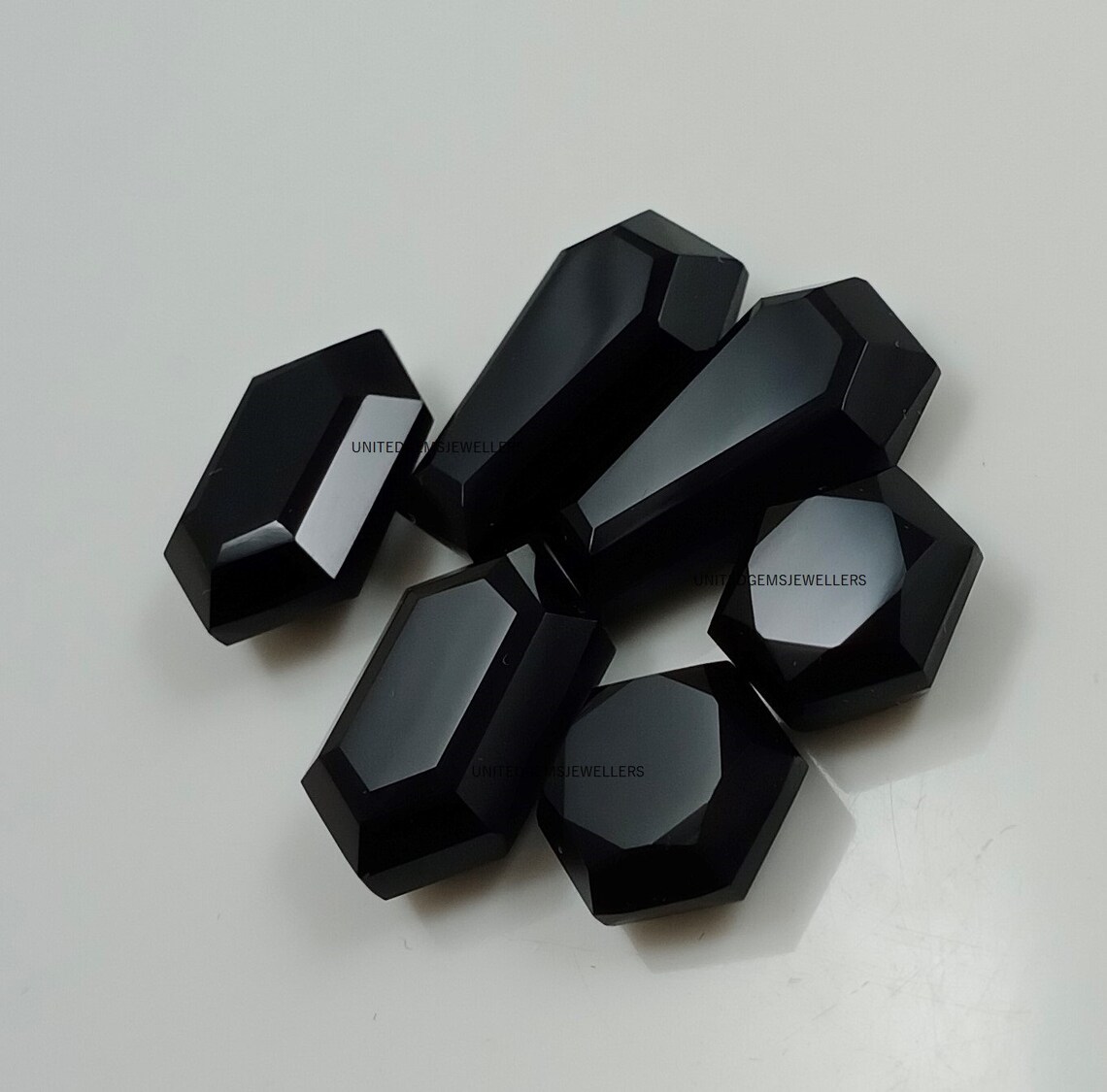 Natural Black Onyx Tablet Cut Both Side Tablet Cut Hexagon | Etsy