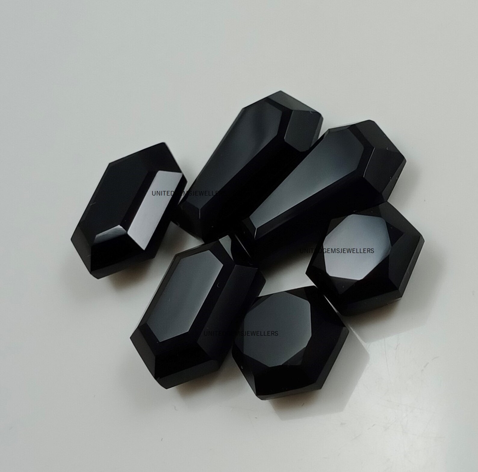 Natural Black Onyx Tablet Cut Both Side Tablet Cut Hexagon | Etsy