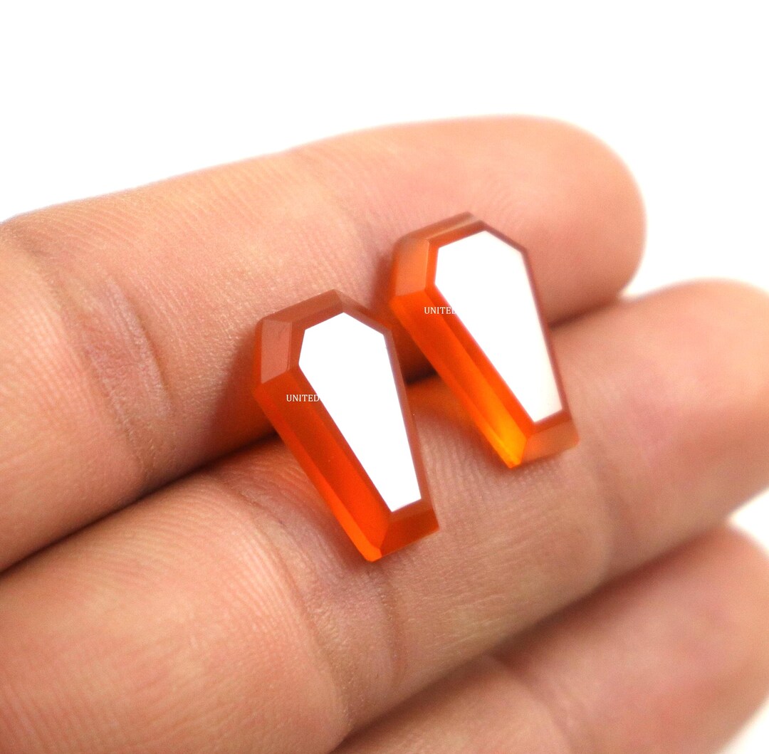 Handmade Carnelian Coffin Gemstone: 10X7 Mm & 17X10 Mm Tablet Cut - Etsy