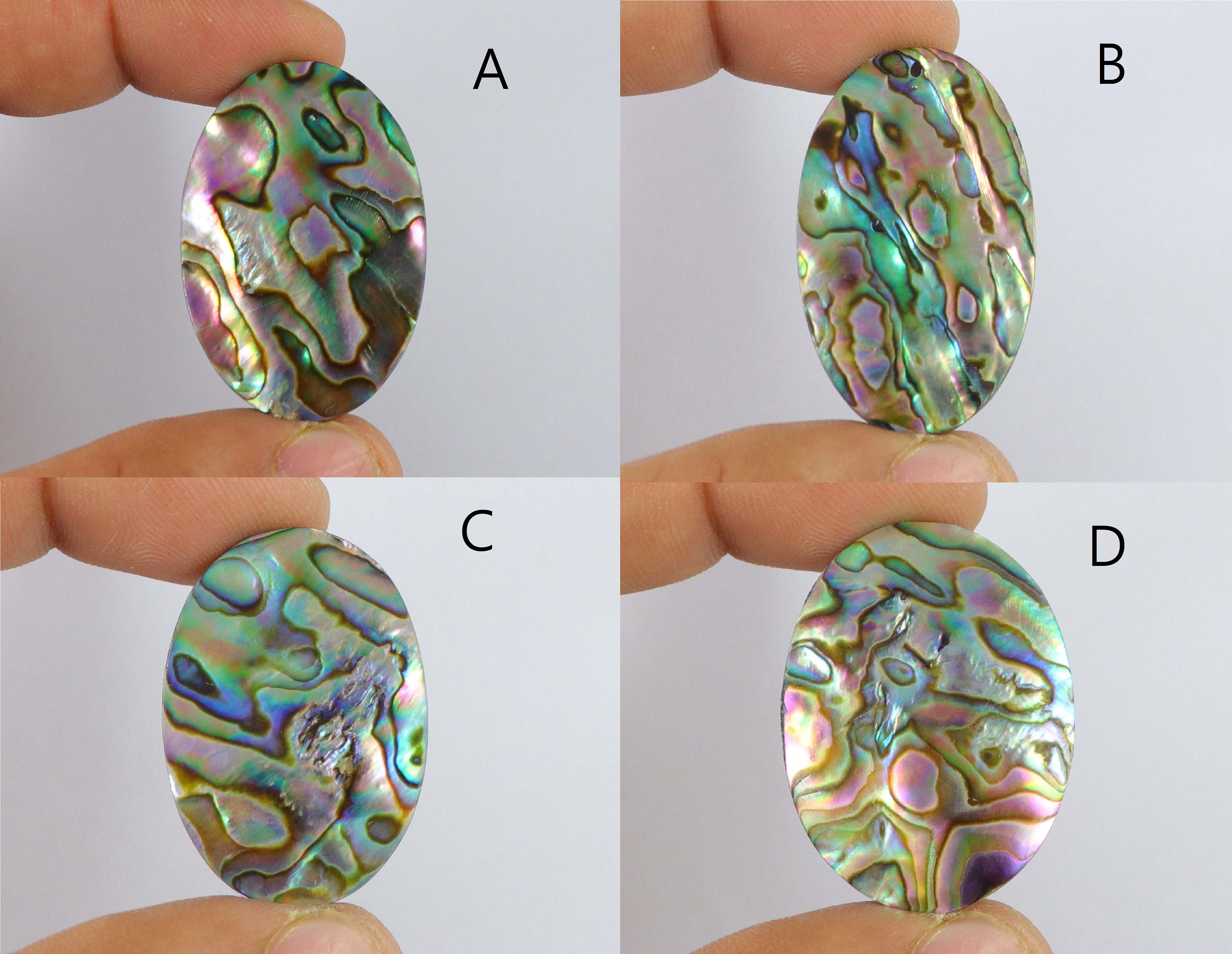 Abalone Shell Natural Gemstone Oval Shape Flat Bottom Jewelry - Etsy