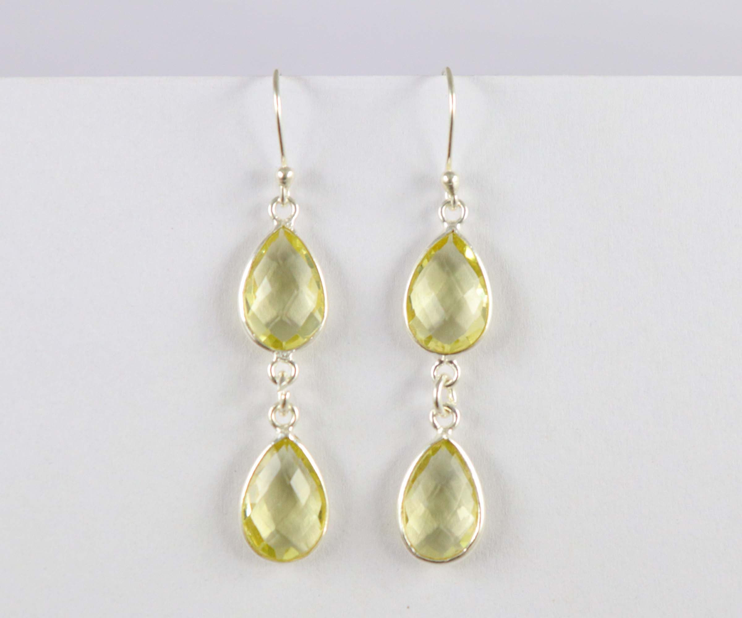 Lemon Topaz 92.5 Sterling Silver 1 Pair 12X8 mm Pear Earrings | Etsy