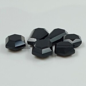 Natural Black Onyx Tablet Cut Both Side Tablet Cut Hexagon Coffin Cut ...