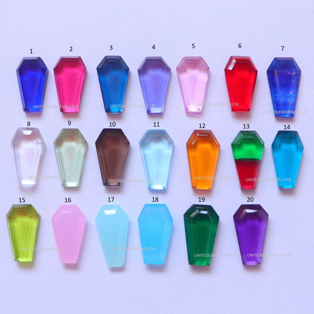 Coffin 1 Pair Coffin Gemstone 17X10 Mm Coffin Top Tablet Cut Flat ...