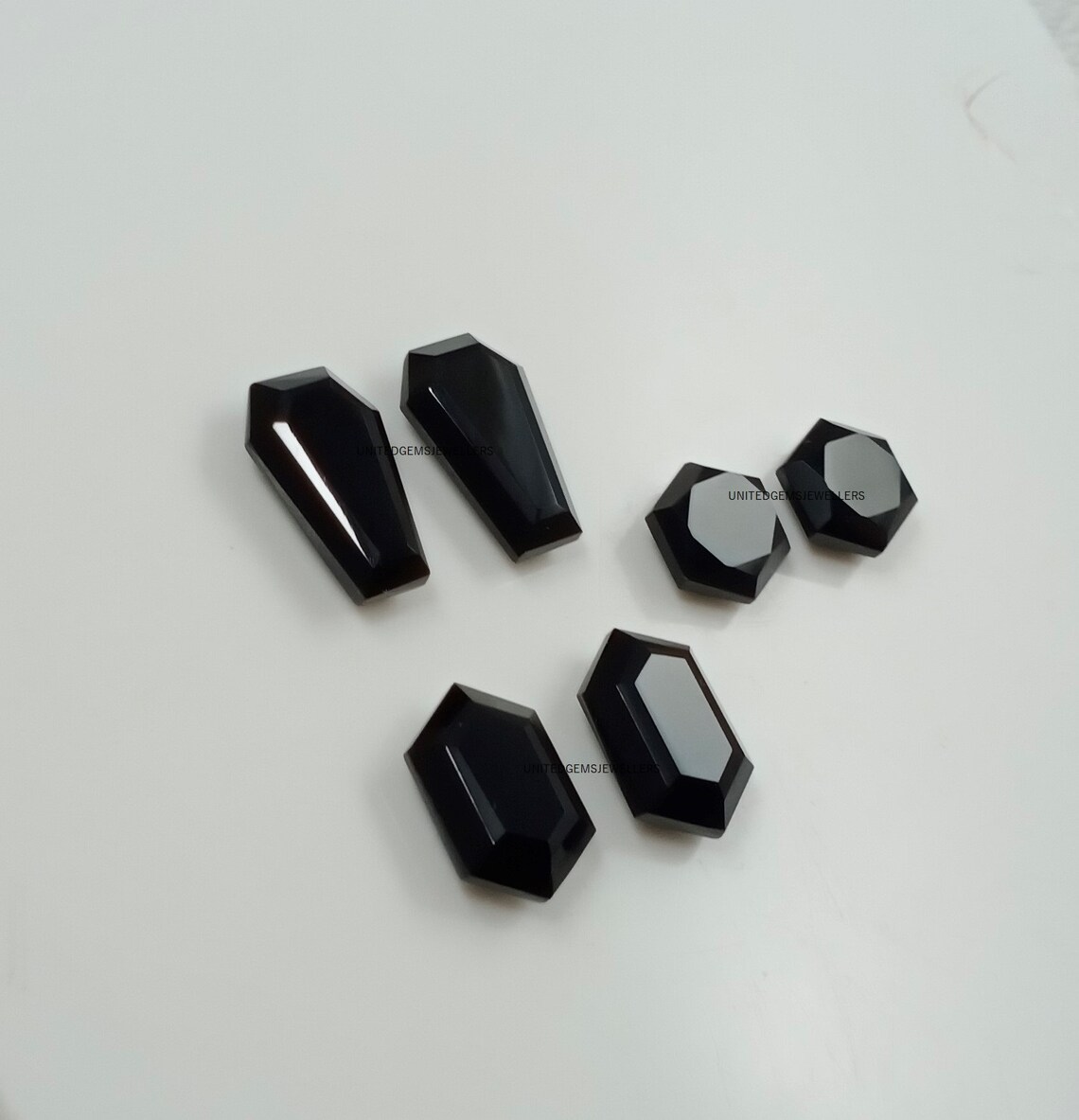 Natural Black Onyx Tablet Cut Both Side Tablet Cut Hexagon | Etsy