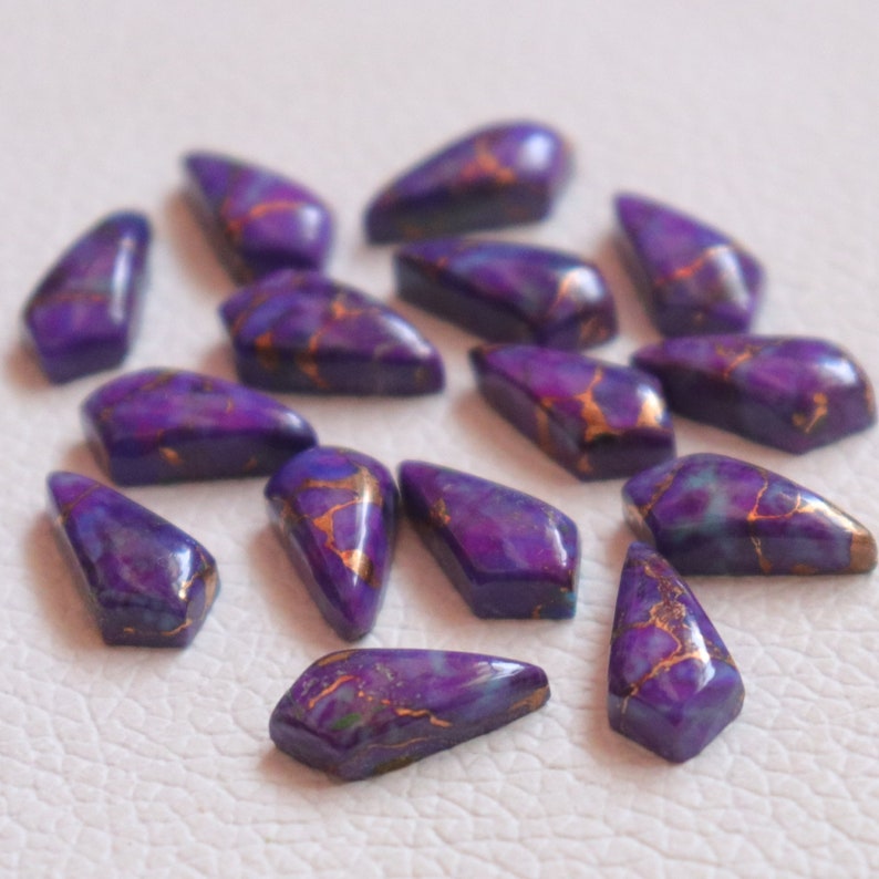 8 Pcs Purple Copper Turquoise 16X8 mm Kite Shape Cabochon | Etsy