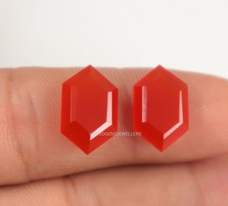 Red Onyx 16X10 Mm Hexagon Shape Both Side Tablet Cut Red Onyx - Etsy
