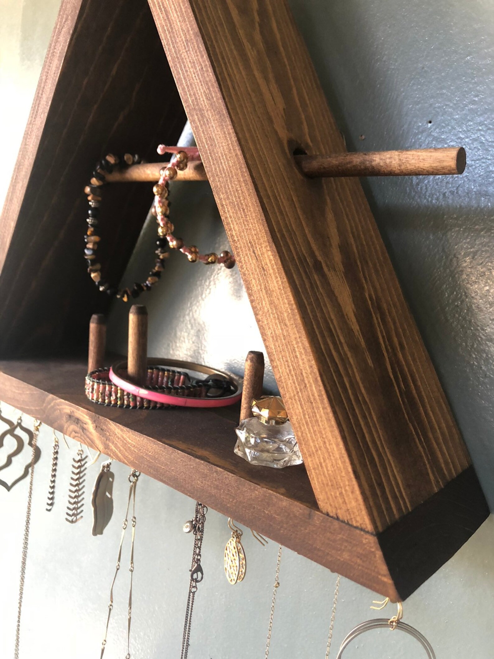 Jewelry Organizer Shelf Triangle Jewelry Shelf Ring Holder | Etsy