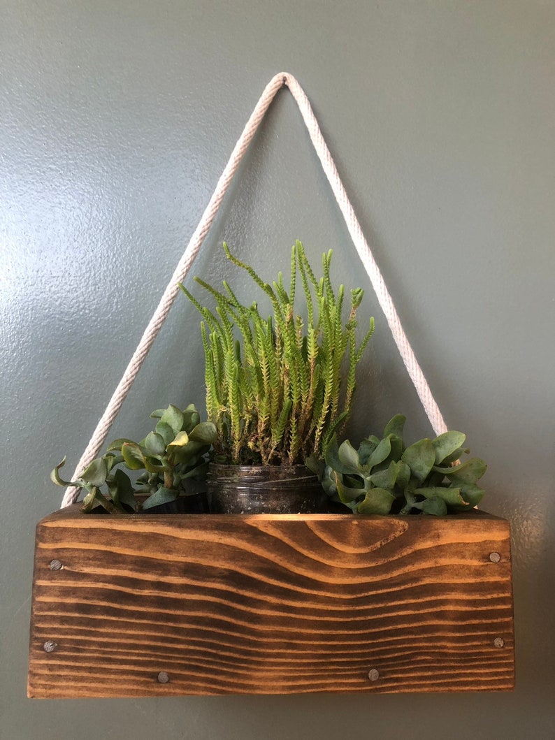 Wood Rope Planter Rustic Planter Box Farmhouse Planter Box - Etsy