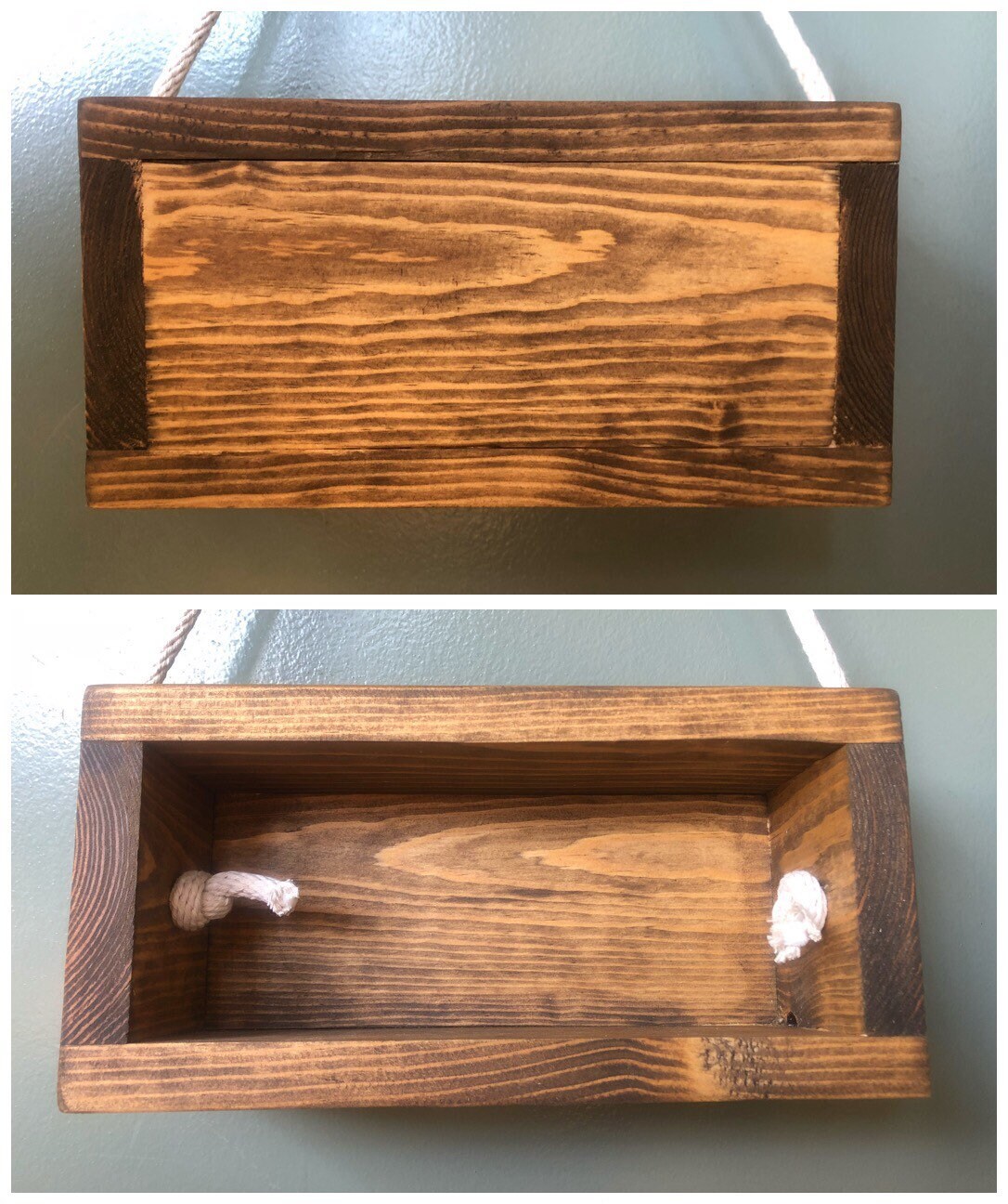 Wood Rope Planter Rustic Planter Box Farmhouse Planter Box - Etsy