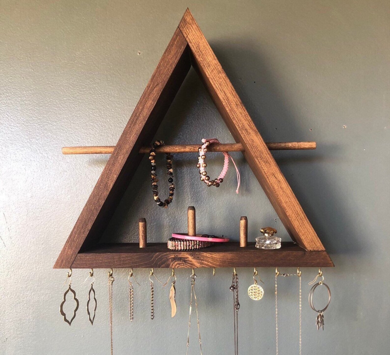 Jewelry Organizer Shelf Triangle Jewelry Shelf Ring Holder | Etsy