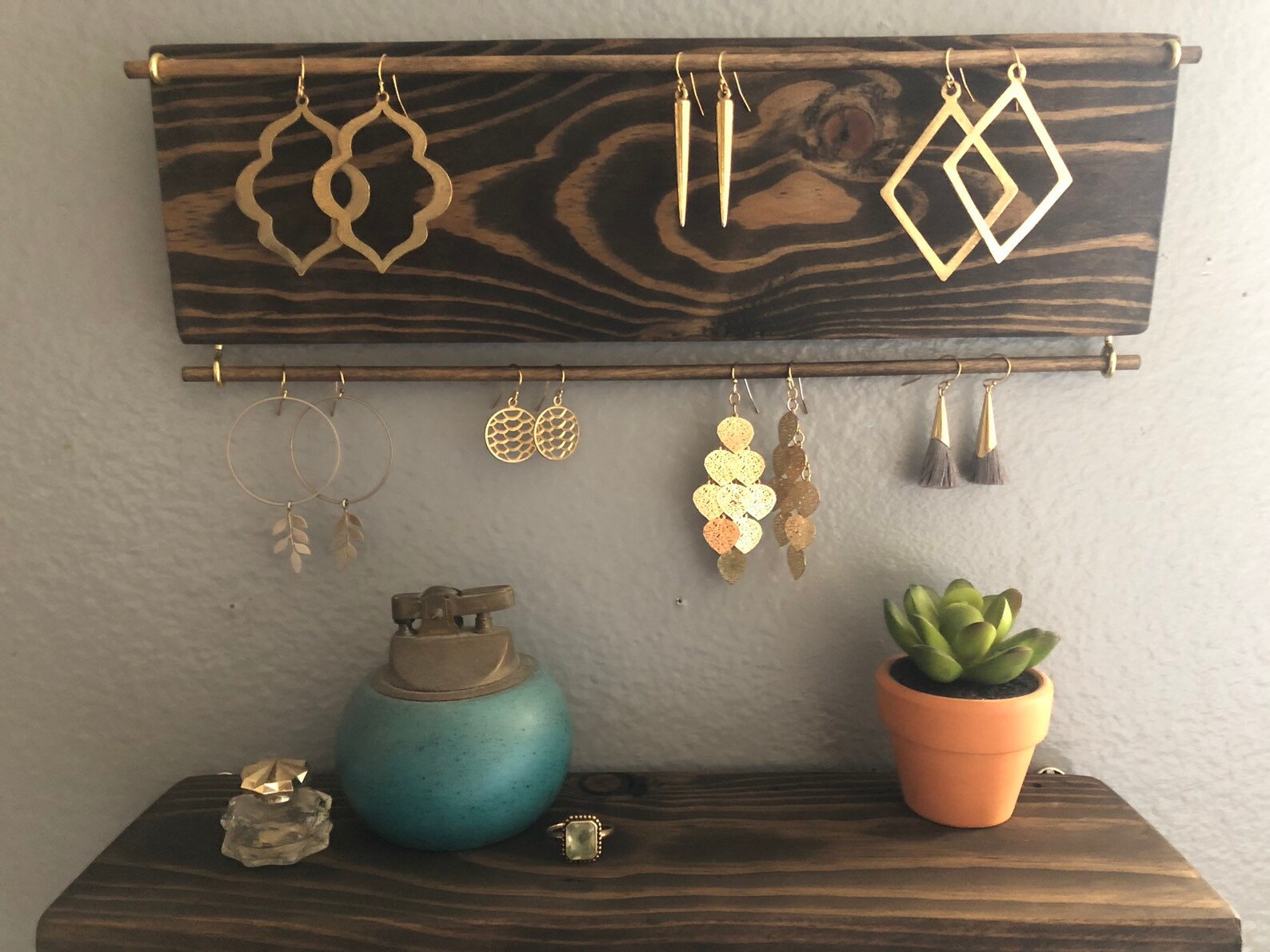 Wall Mount Jewelry Organizer Earring Holder Jewelry - Etsy
