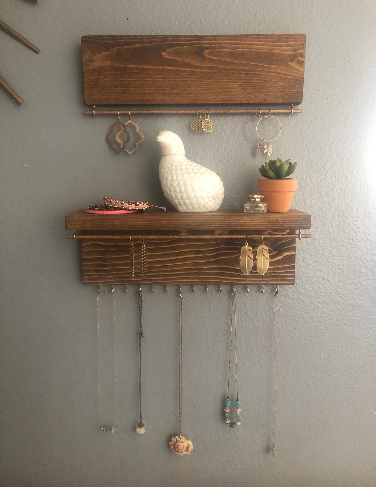 Wall Mount Jewelry Organizer Earring Holder Jewelry | Etsy