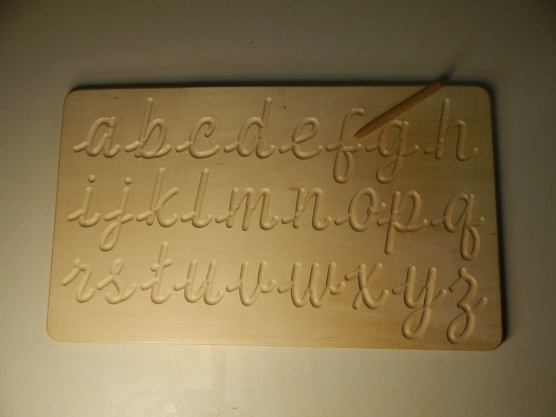 BIG Tracing Board Alphabet Cursive Wood Alphabet Lowercase - Etsy