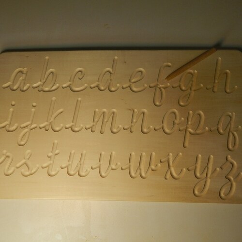 BIG Tracing Board Alphabet Cursive Wood Alphabet Lowercase - Etsy