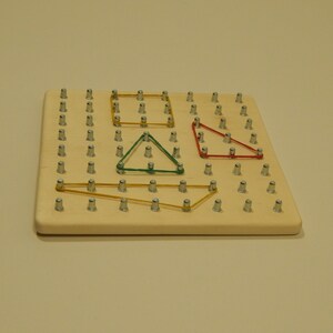 Wooden Geoboard 5x5 and Wood Geo Board 6x6 Wood Natural Board Peg Metal ...