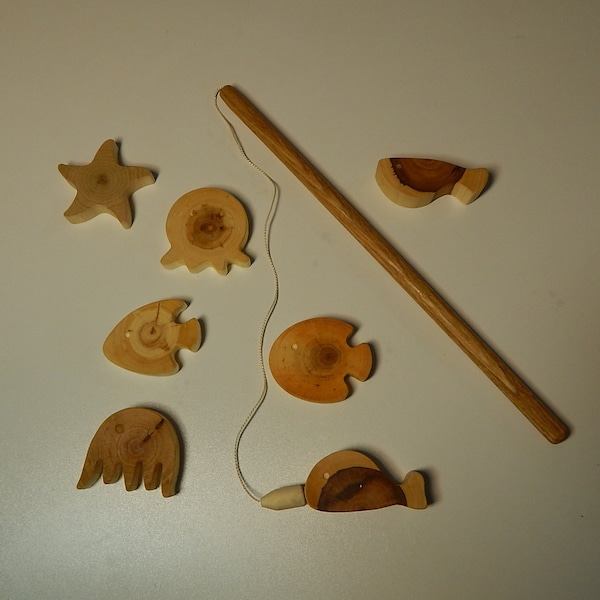 Magnetic Wood Fishing Game - Etsy