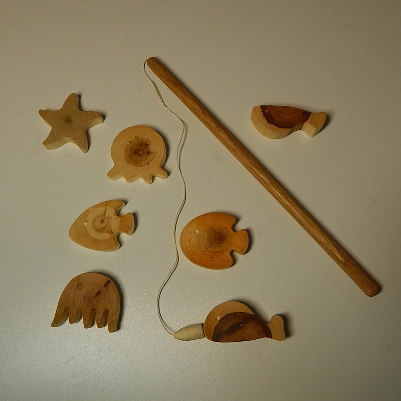 Wooden Magnetic Fishing Game - Etsy