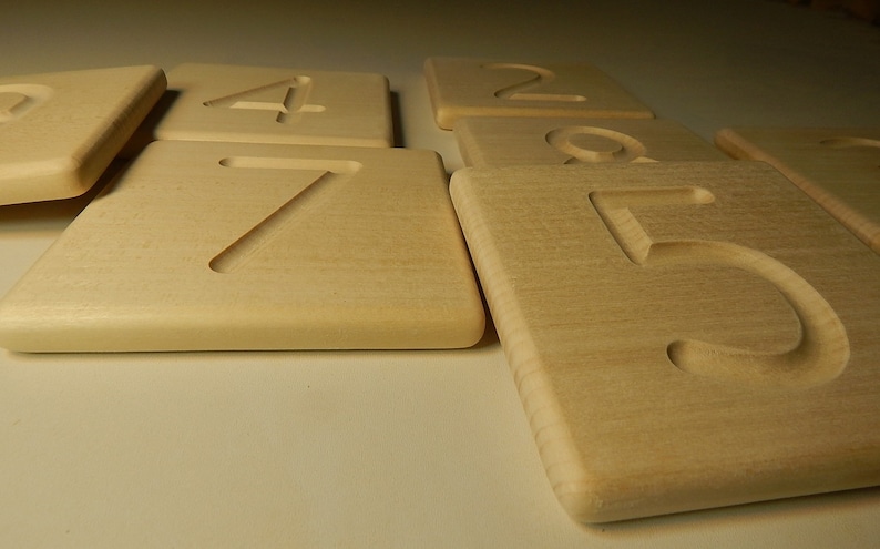 Big Number Tracing Cards Math Wooden Cards Number Tiles - Etsy