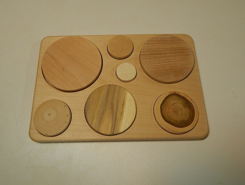 Wood Puzzle Circle Montessori Puzzle Toy for Babies and - Etsy