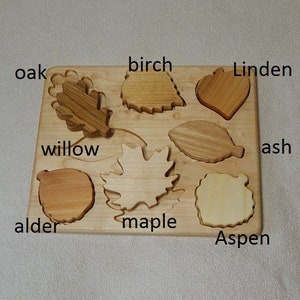Leaf Wooden Puzzle Busy Board Waldorf Toy Toddler Brain Teaser Organic ...