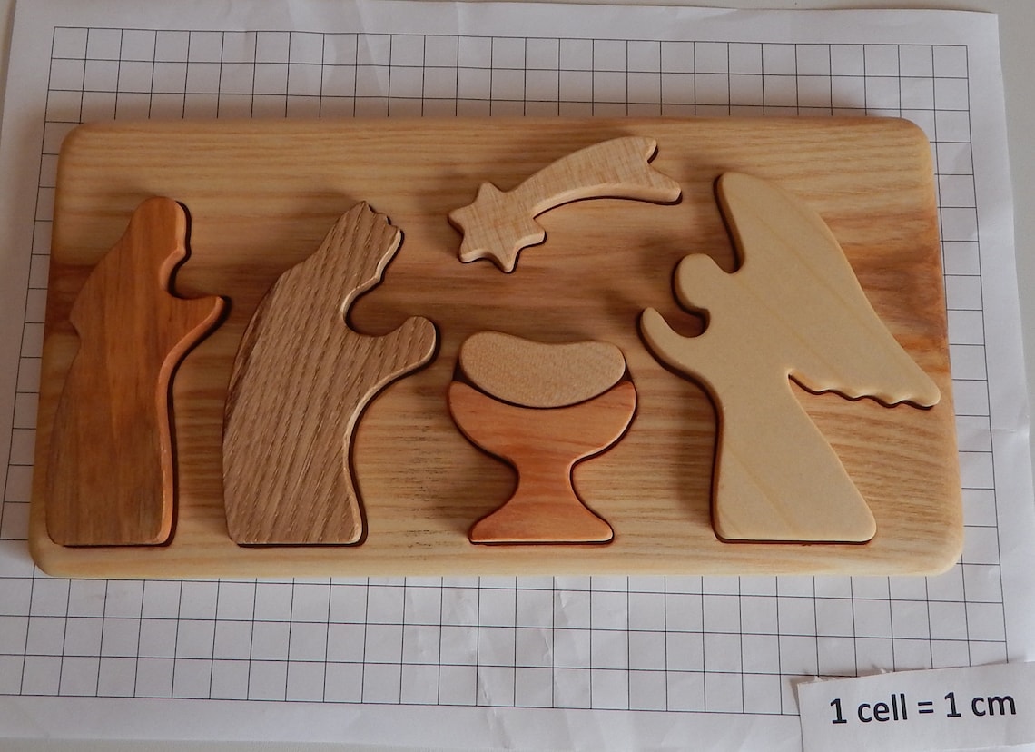 Wood Puzzle Toy Christmas Decor Nativity Scene Jigsaw Wooden | Etsy