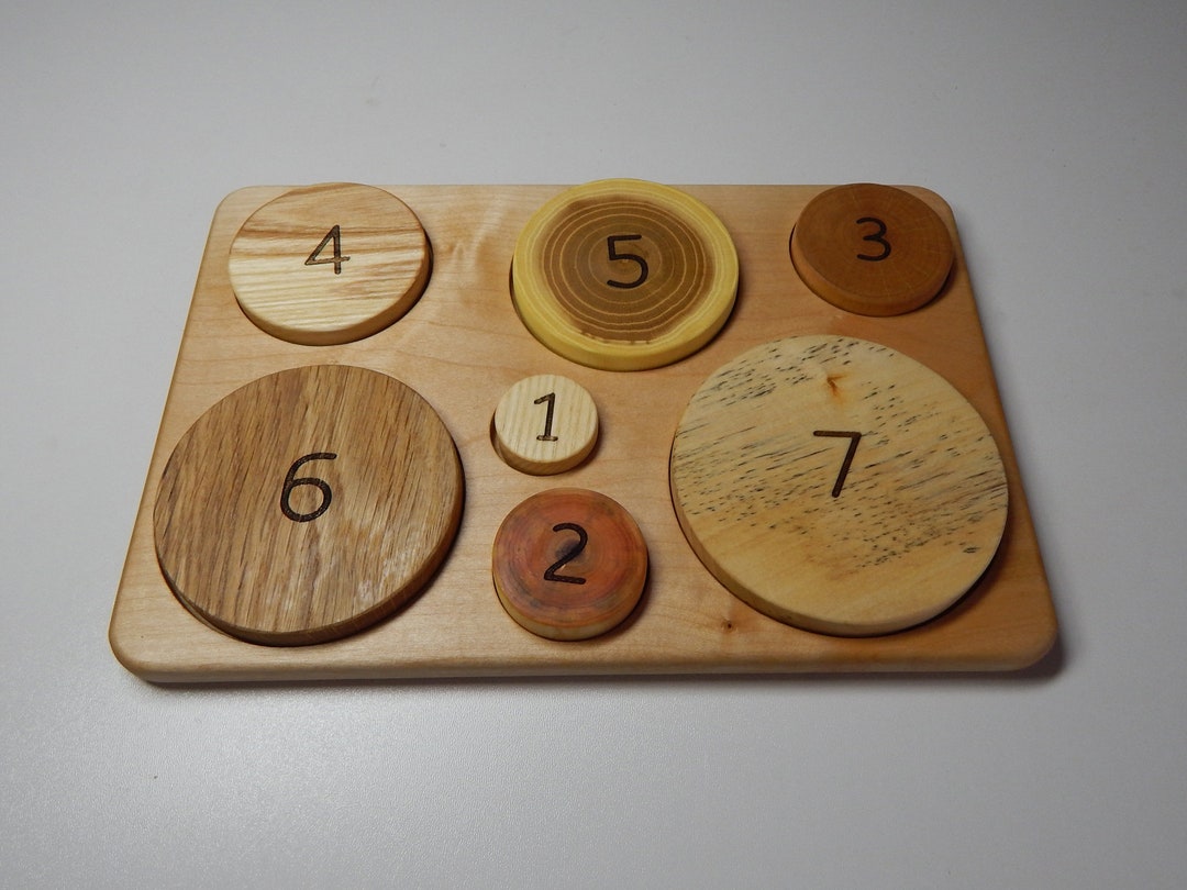 Wood Puzzle Circle Montessori Puzzle Toy for Babies and - Etsy