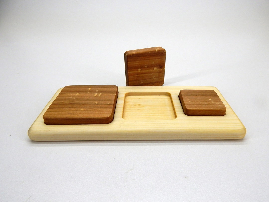 Square Puzzle Wooden Montessori Baby Toy - Etsy