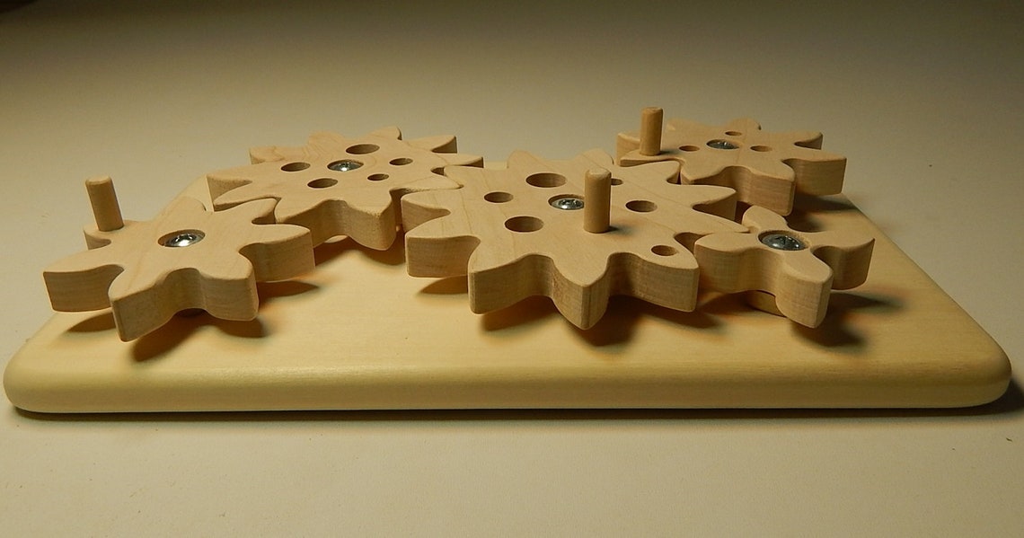 Wooden Gears Toy Wood GEAR Busy Board Montessori Toddler Toy Waldorf ...