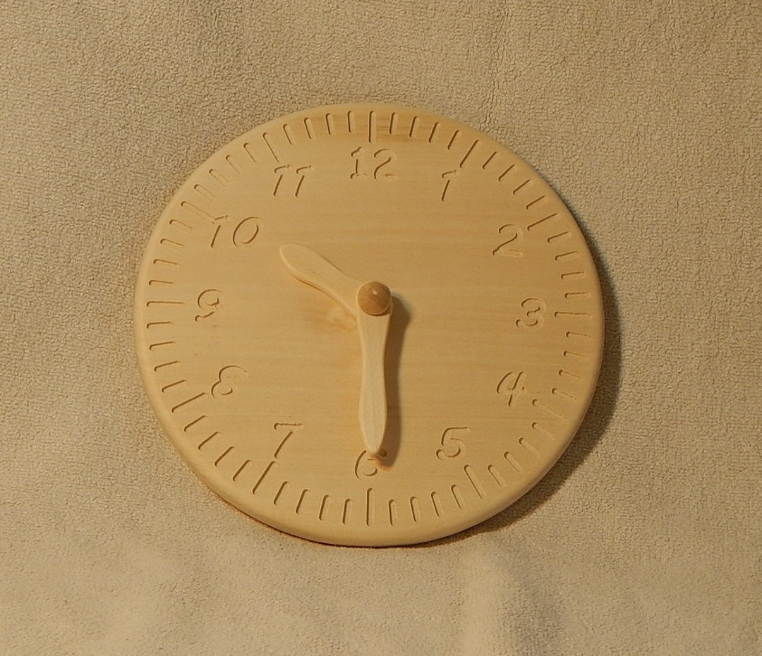 Wood Clock Toy Education Wooden Toy Montessori Time School - Etsy