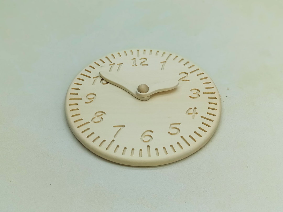 Wood Clock Toy Education Wooden Toy Montessori Time School Waldorf Toys ...