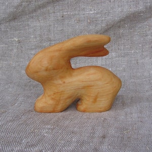 Wood Rabbit Toy Waldorf Animal Bunny Wooden Sculpture Figurine Waldorf ...