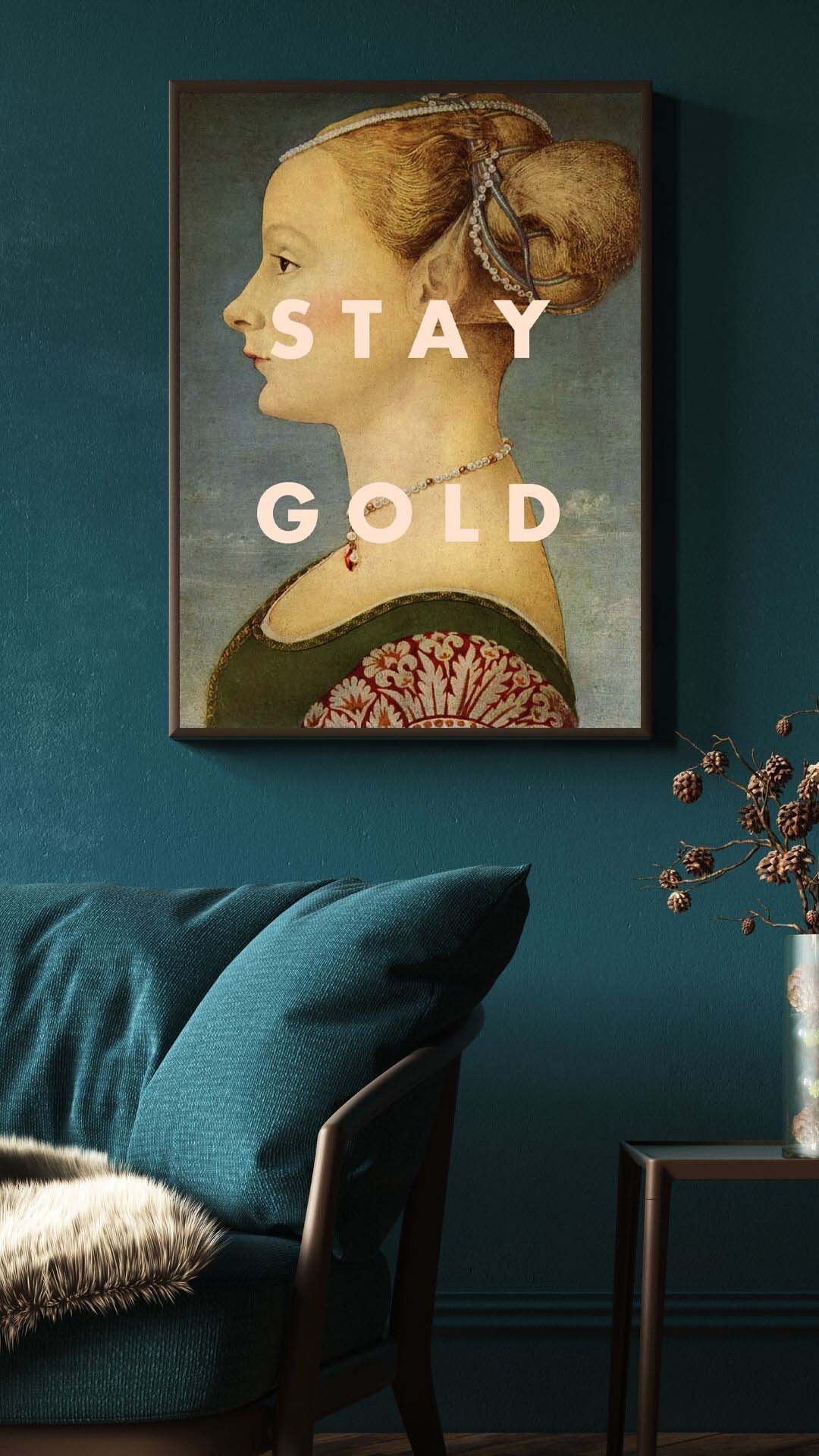 STAY GOLD Art Print Girl Gift Typography Print Painting - Etsy UK