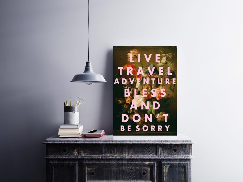 LIVE TRAVEL ADVENTURE Bless Quote Print Girl Gift Jack | Etsy