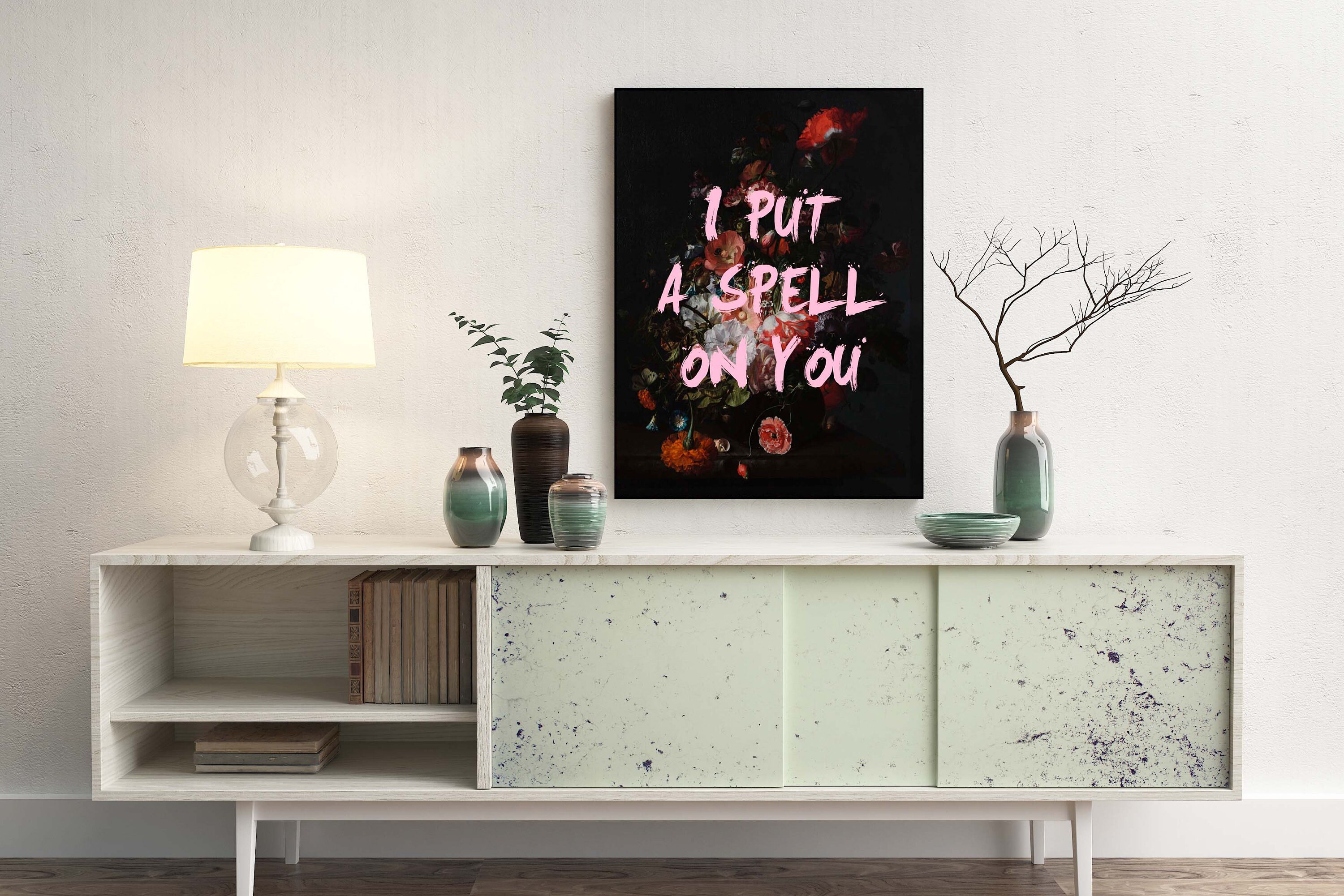 I Put A Spell On You Lyrics Print Pink Wall Art Print Dark | Etsy